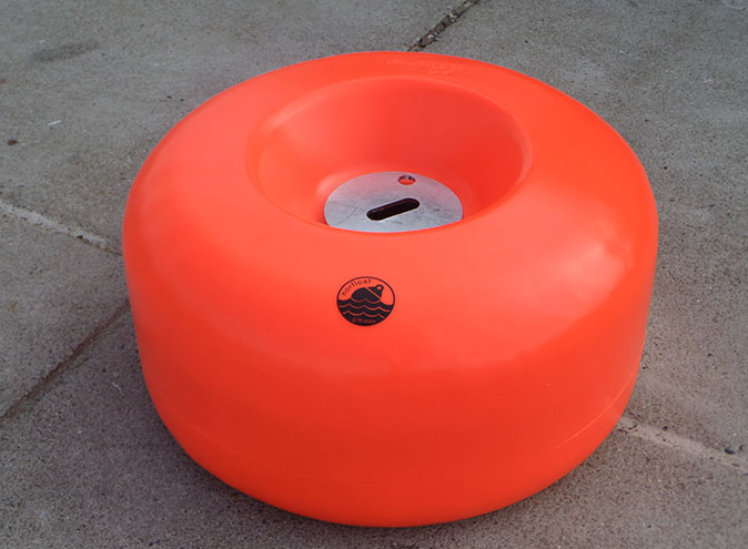 Orange soft mooring buoy